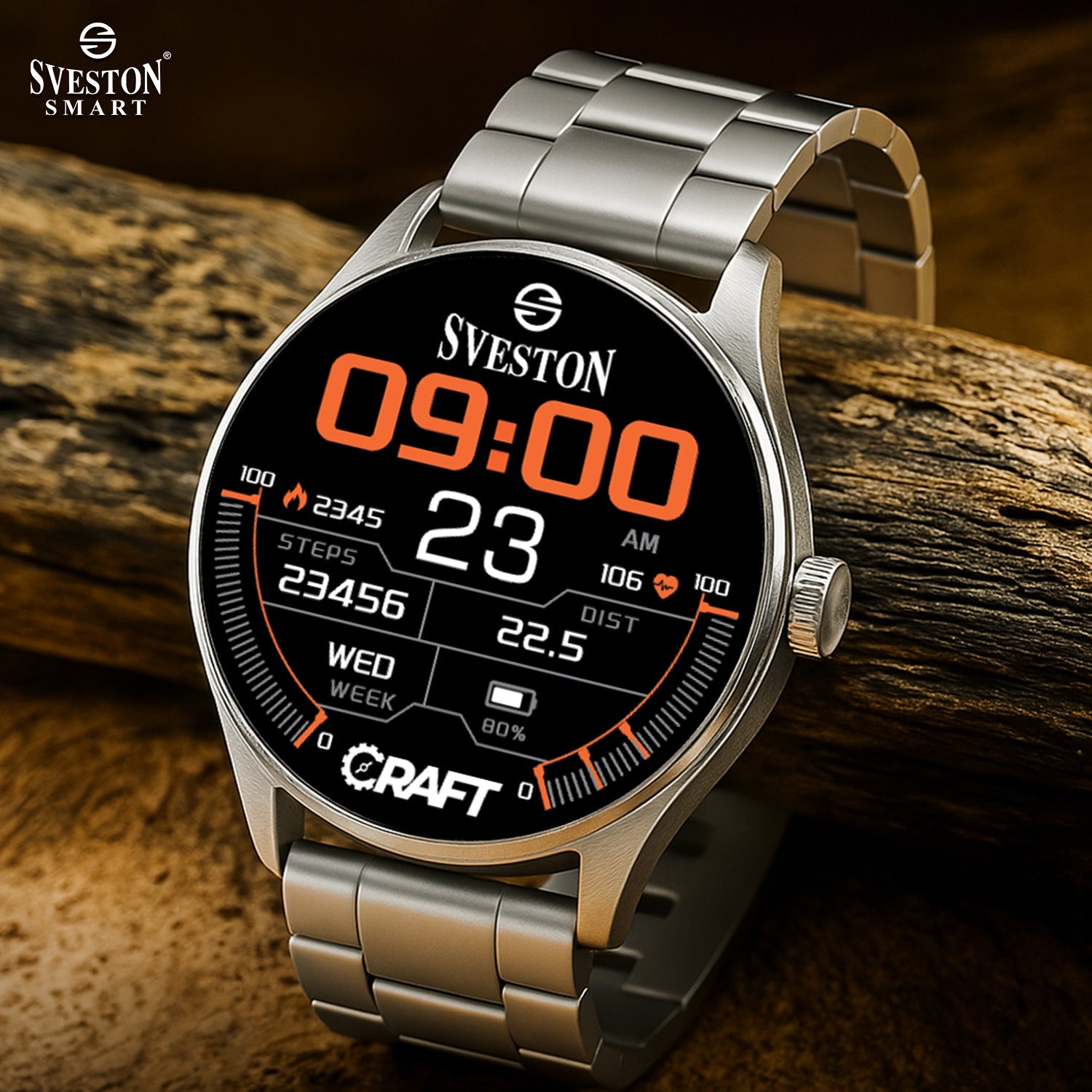 Craft Chain Smartwatch With Free Silicon Strap – Sveston