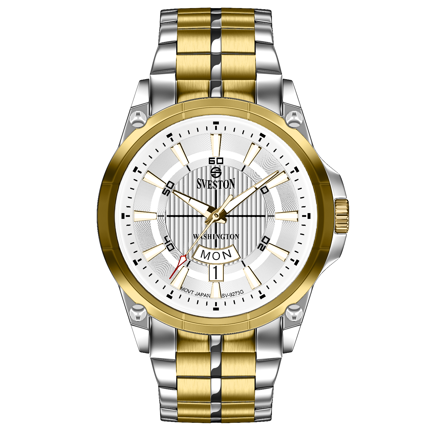 Sveston Stylish Washington SV-9273 Gents Stainless-Steel Watch 45mm